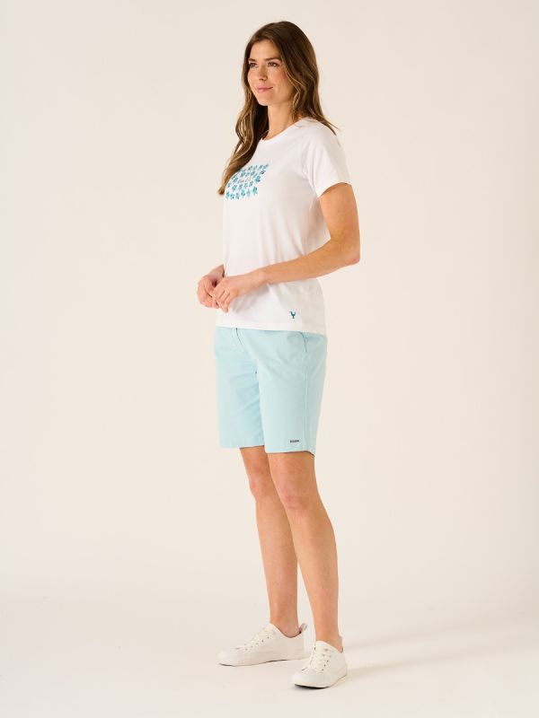 Corie Floral Print Graphic T-Shirt In White