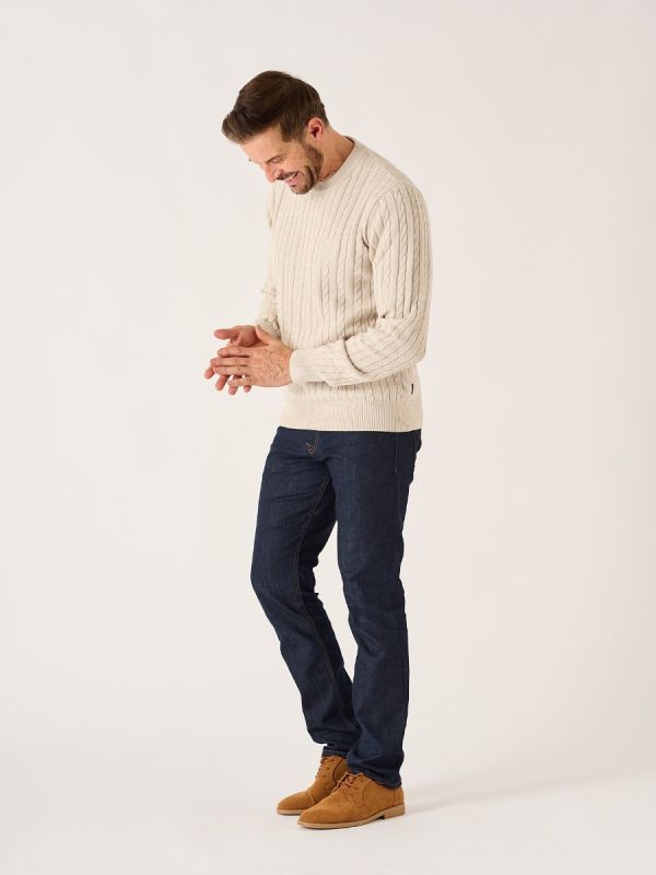 Oatmeal Lifestyle Cable Knitted Jumper - Mondell