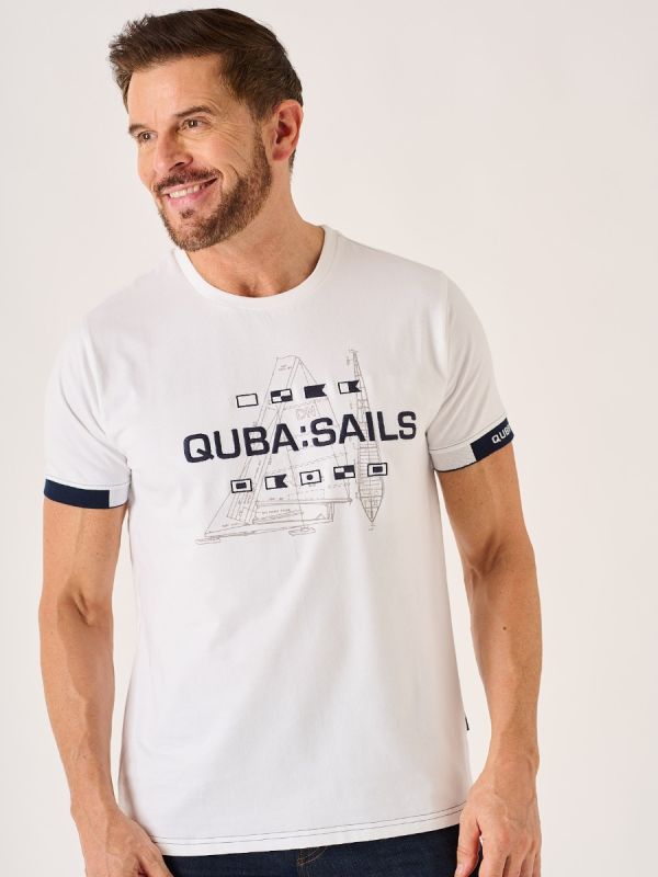 White X-Series Quba Sails Nautical Print T-Shirt - Naylor