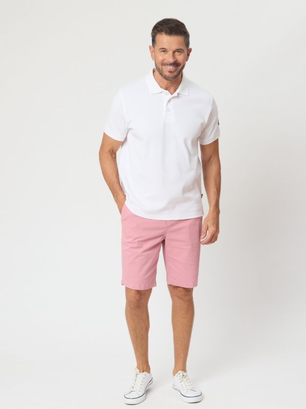 Perci Lifestyle Closed Mesh Polo Shirt In White | Polo Shirts |Quba & Co