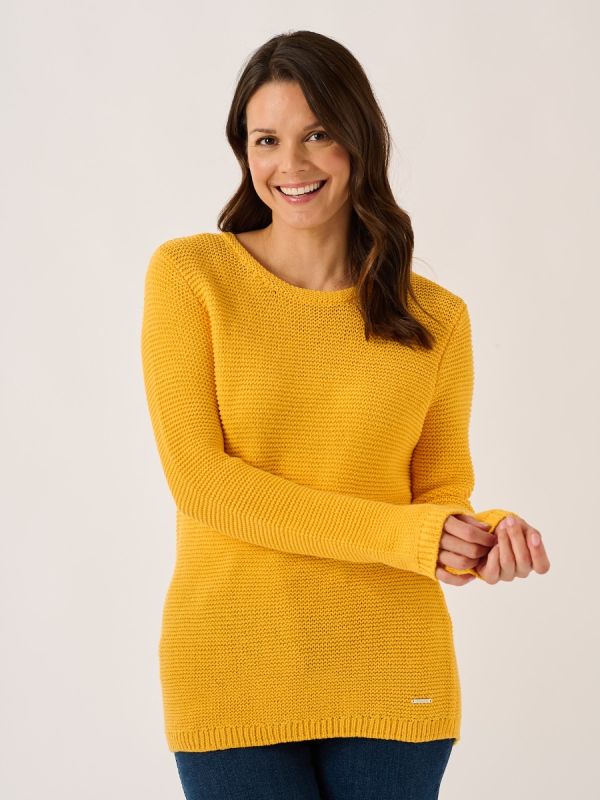 Saffron Purl Stitch Tape Yarn Jumper - Skye