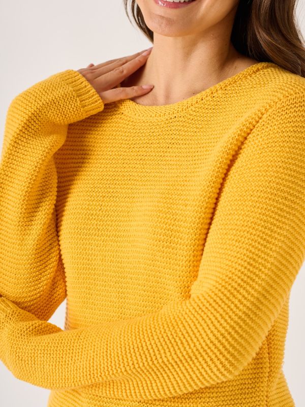 Saffron Purl Stitch Tape Yarn Jumper - Skye
