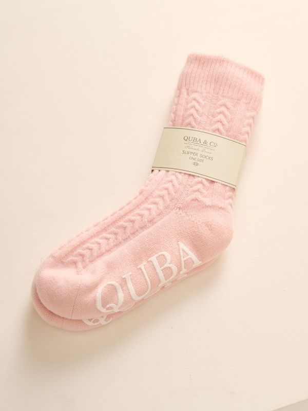 Persimmon Pale Pink Knitted Slipper Socks | Ladies’ Indoor Comfort ...