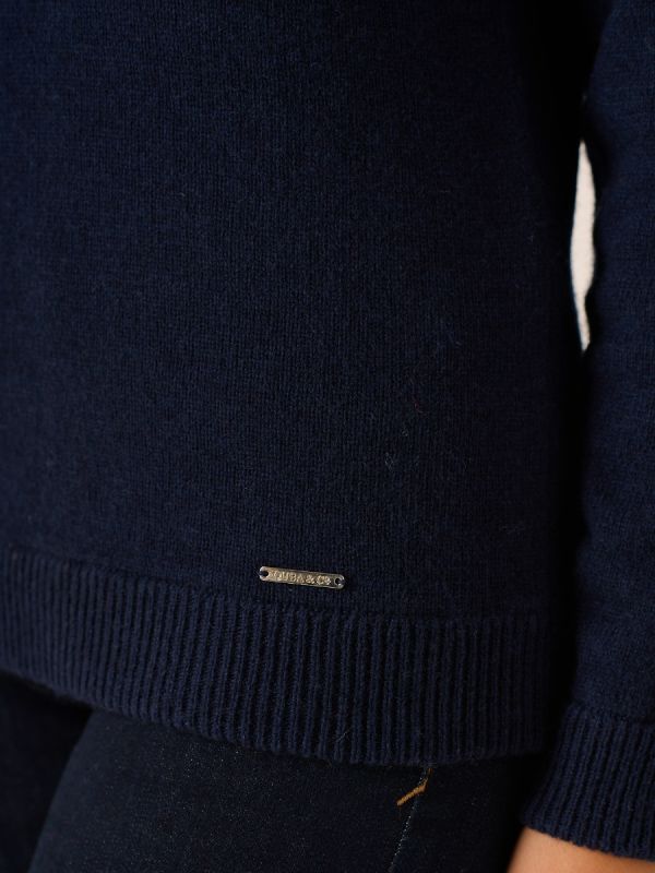Navy Star Roll Neck Jumper Thres | Quba & Co