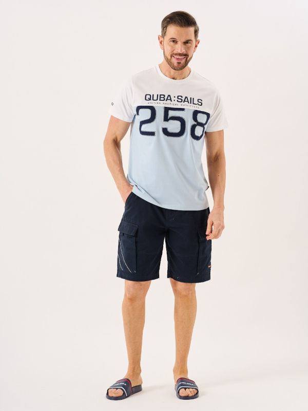 Men's Ash Blue And White Crew Neck X-Series T-Shirt - Tomie