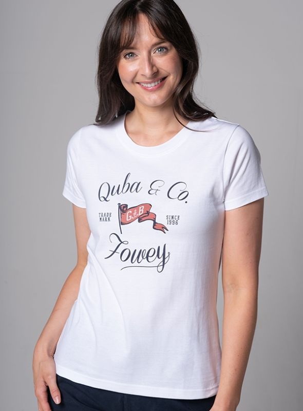 Women's Fowey Location T-Shirt - White | Quba & Co Tops & T-Shirts