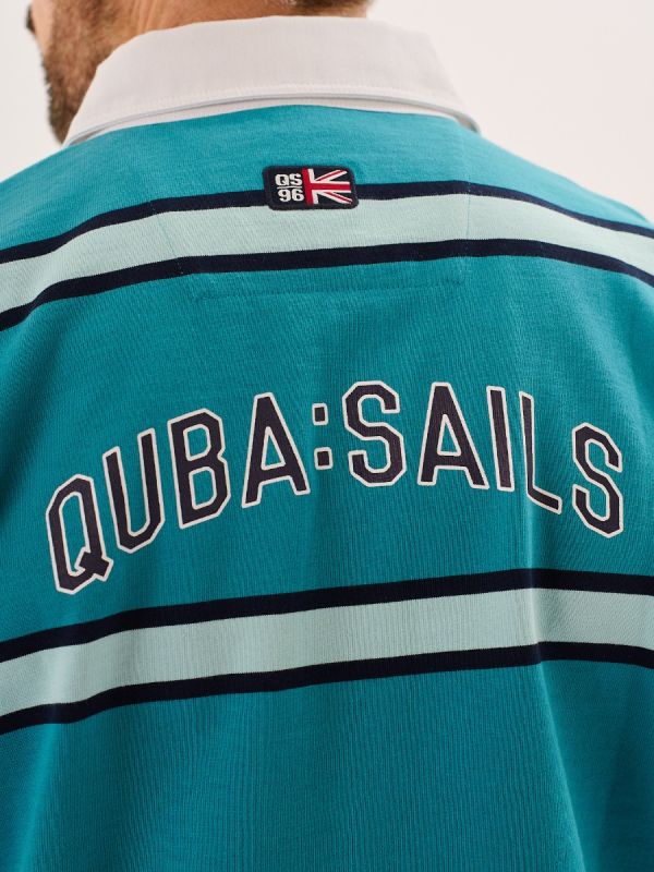 Bright Teal Quba Sails X-Series Short Sleeved Rugby Shirt - Walton