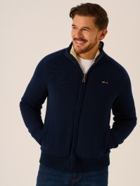 Men’s Borg Lined Zip Thru Knitted Jumper – Kobus | Quba & Co